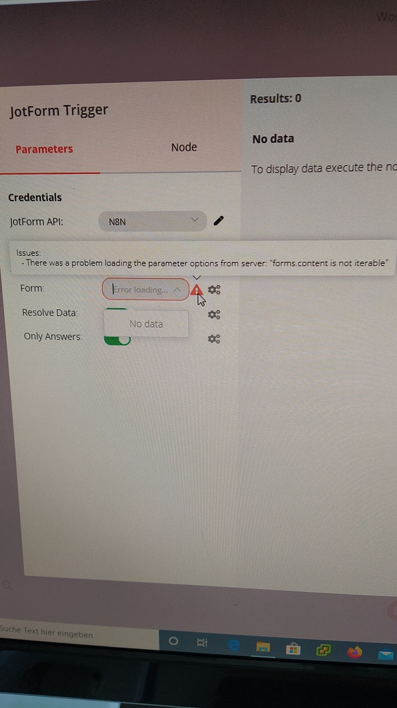 Jotform Error - Questions - n8n Community