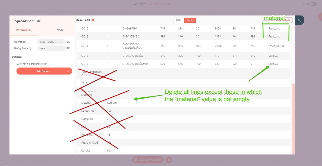 How delete unnecessary lines, replace column names and fix encoding in CSV file - Questions - n8n