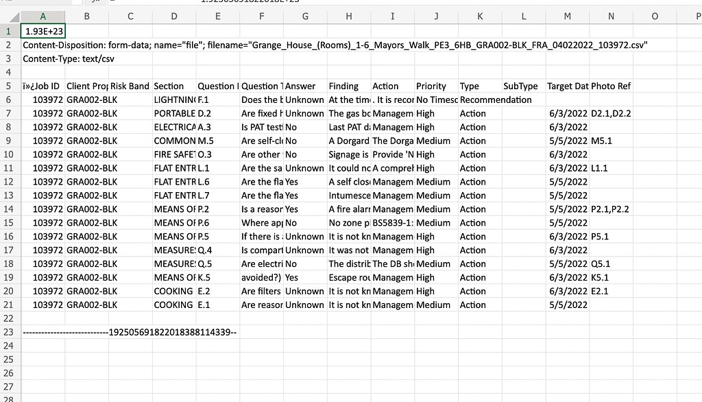 Problems Upload Csv Files Via The Method Node Corruption