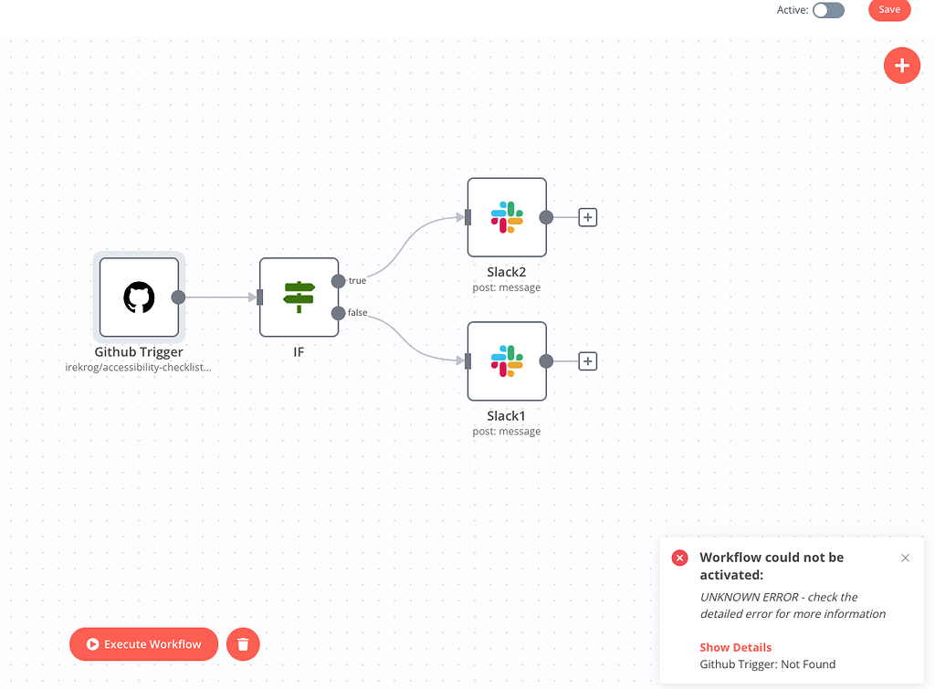 Can T Activate Workflow With Github Trigger Questions N8n Community