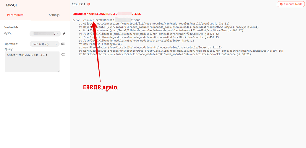 Need help. MySQL node "ERROR: getaddrinfo ENOTFOUND" - Questions - n8n Community
