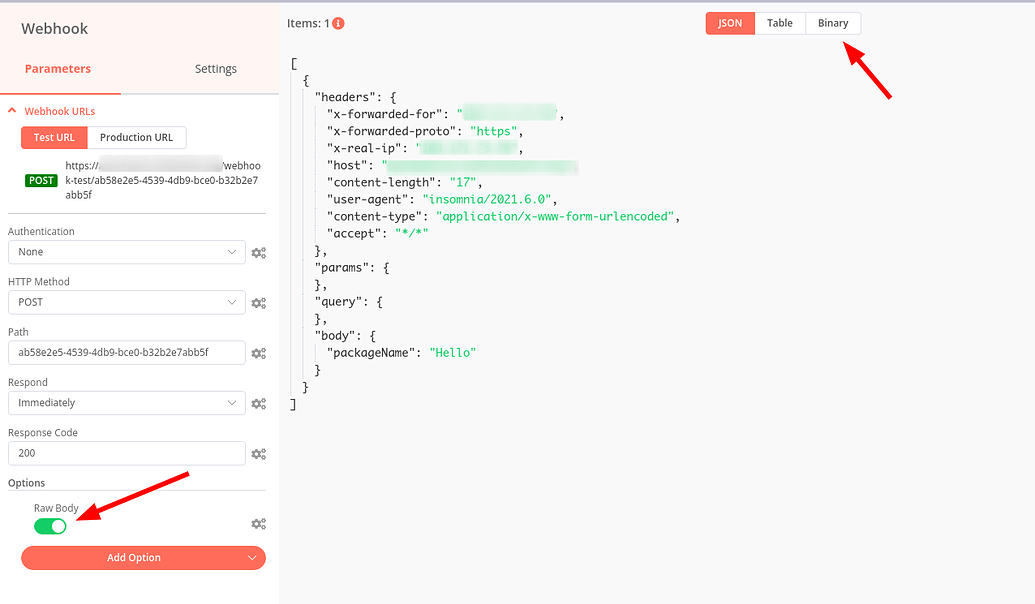 Raw data from webhooks - Questions - n8n