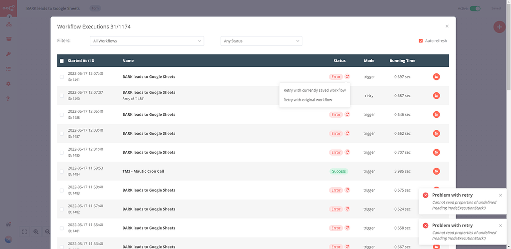 Troubleshooting Question Workflow Runs On Manual Trigger But Fails On Interval Questions