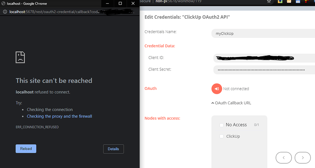 OAuth Callback - localhost refused connection - Questions - n8n Community