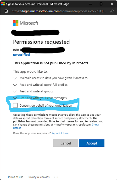 Authentification failed with Microsoft Teams node - Questions - n8n Community