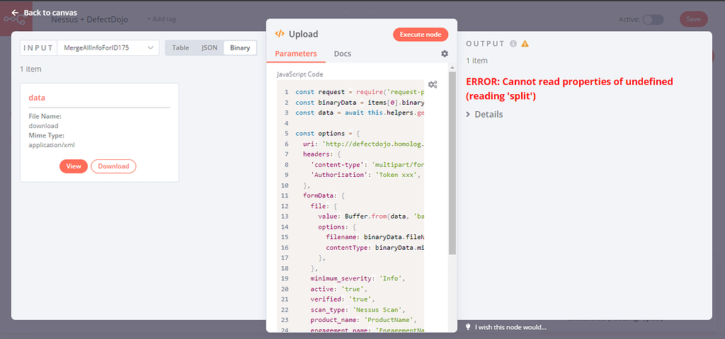 Help for the noob to upload a file using function node - Questions - n8n