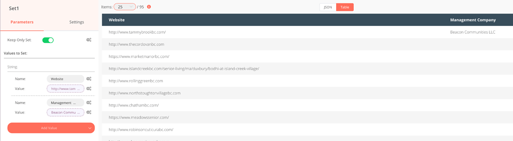 Split up the json array, while adding additional data from a different response - Questions ...