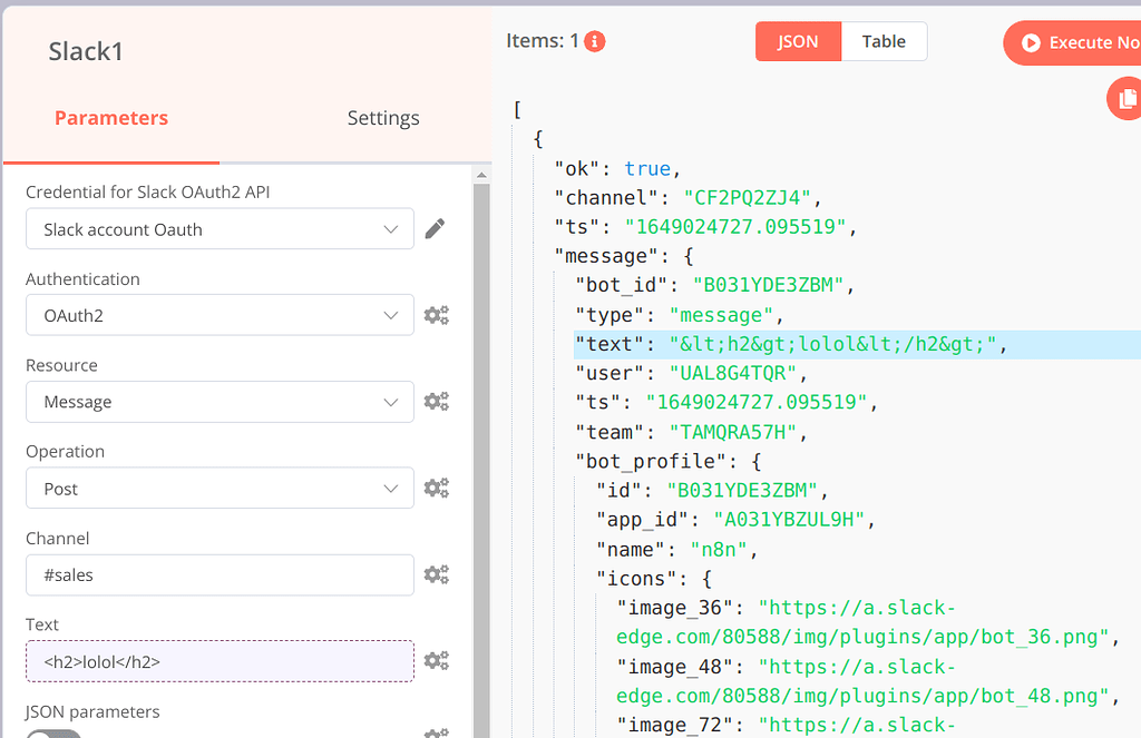 Slack: send a HTML message - Questions - n8n Community