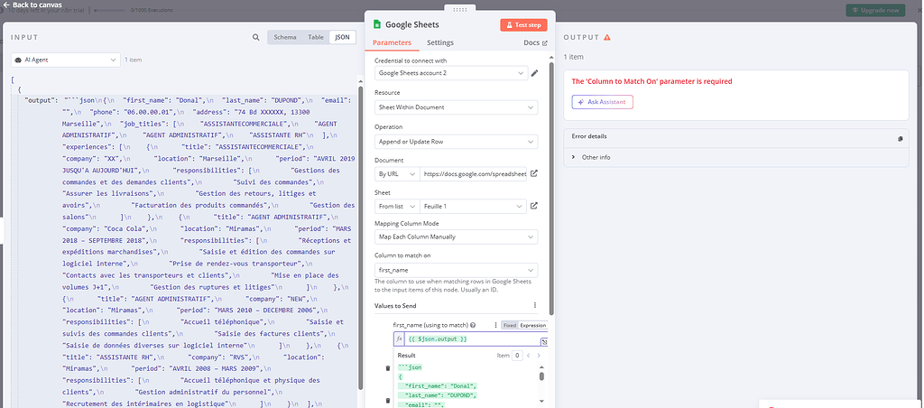 Mapping of data extracted from a PDF to Google Sheets - Built with n8n - n8n Community