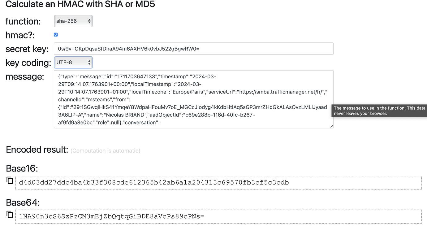 WebHook - MS Teams and HMAC calculation - Questions - n8n