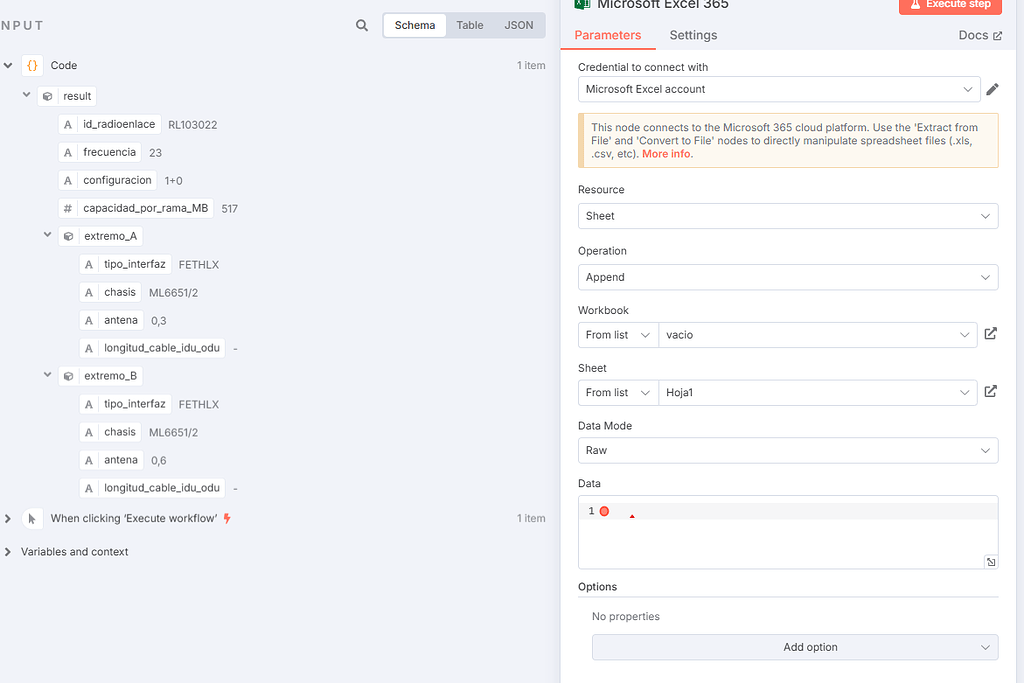 How to append or update data on a empty spreadsheet using Microsoft Excel 365 - Questions - n8n ...