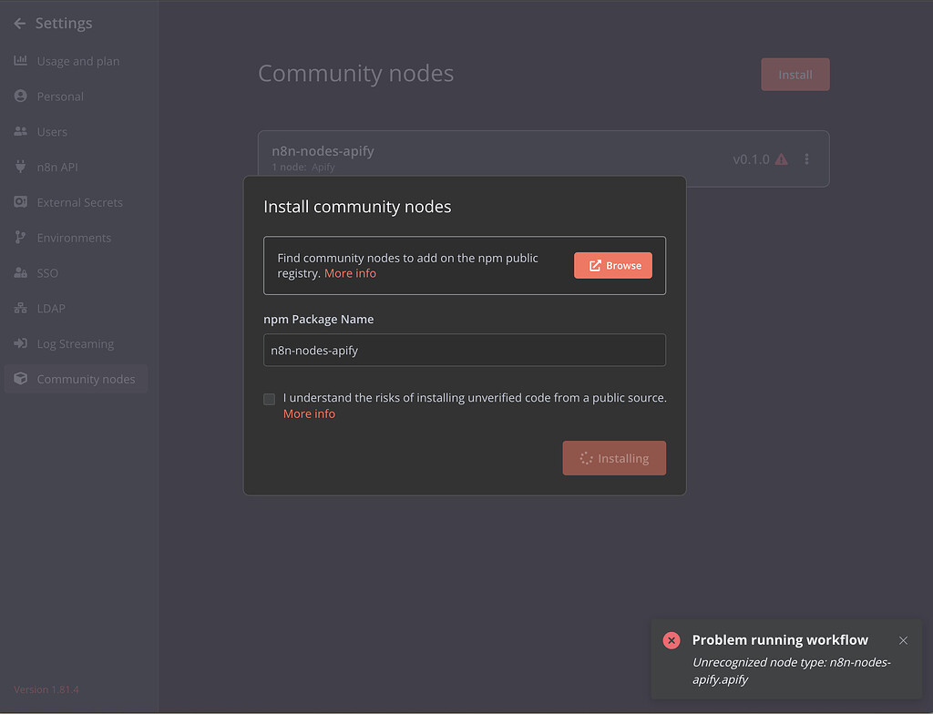 Community Nodes Keep Disconnecting From Self Hosted Instance Questions N8n Community
