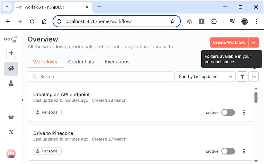 Can't create a workspace folder - Questions - n8n Community