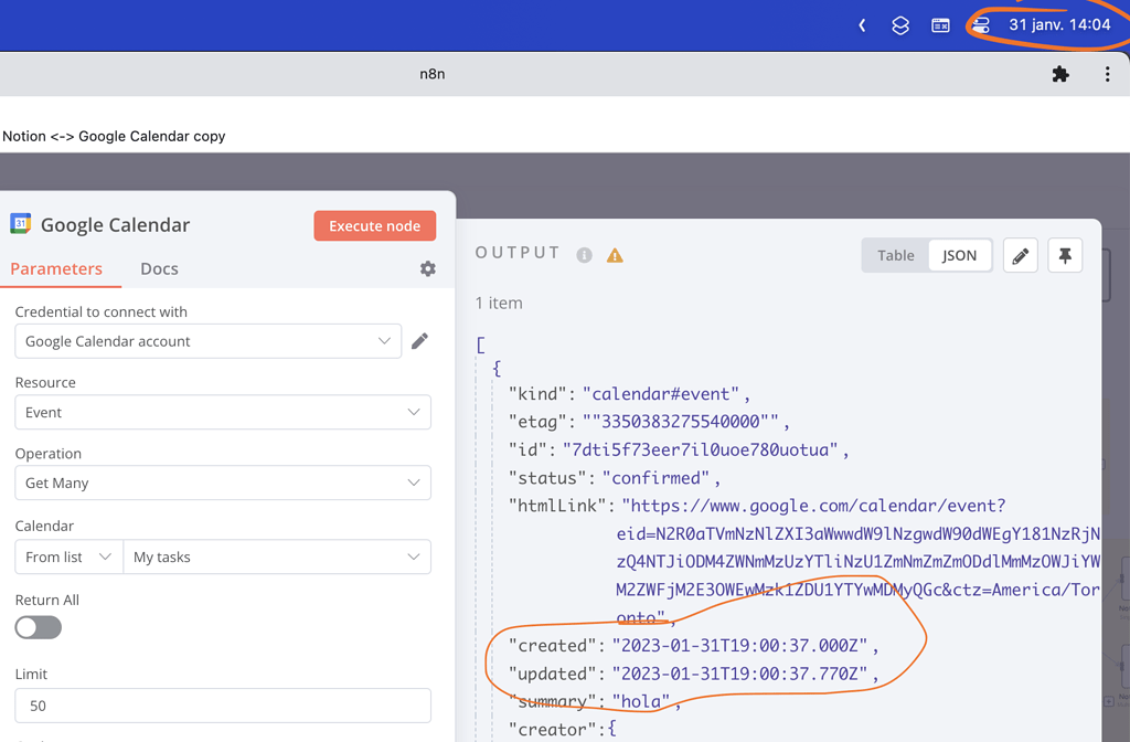 Google Calendar with created/updated date in the future? - Questions - n8n Community