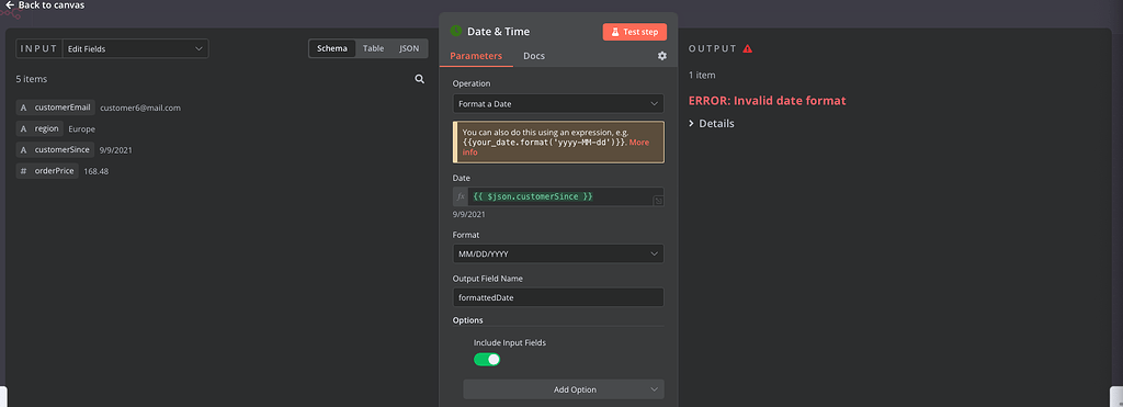 Course Level 2 - error on Date&Time node. (invalid date format ... Course Level 2 - error on Date&Time node. (invalid date format ...
