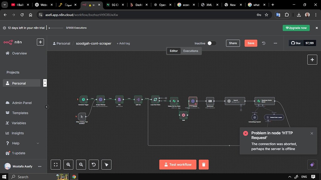 Connection aborted when scrape using Browserless - Questions - n8n ...