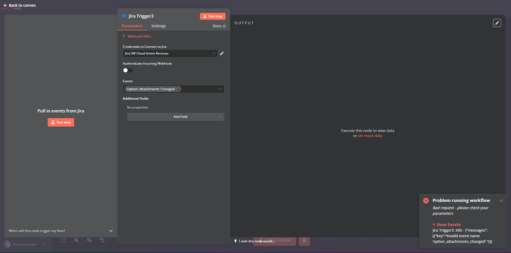 Jira Trigger Error: Invalid event name 'option_attachments_changed' - Questions - n8n Community
