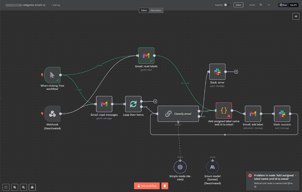 How to execute multiple paths simultaneously from a single trigger node? Only one path is run ...