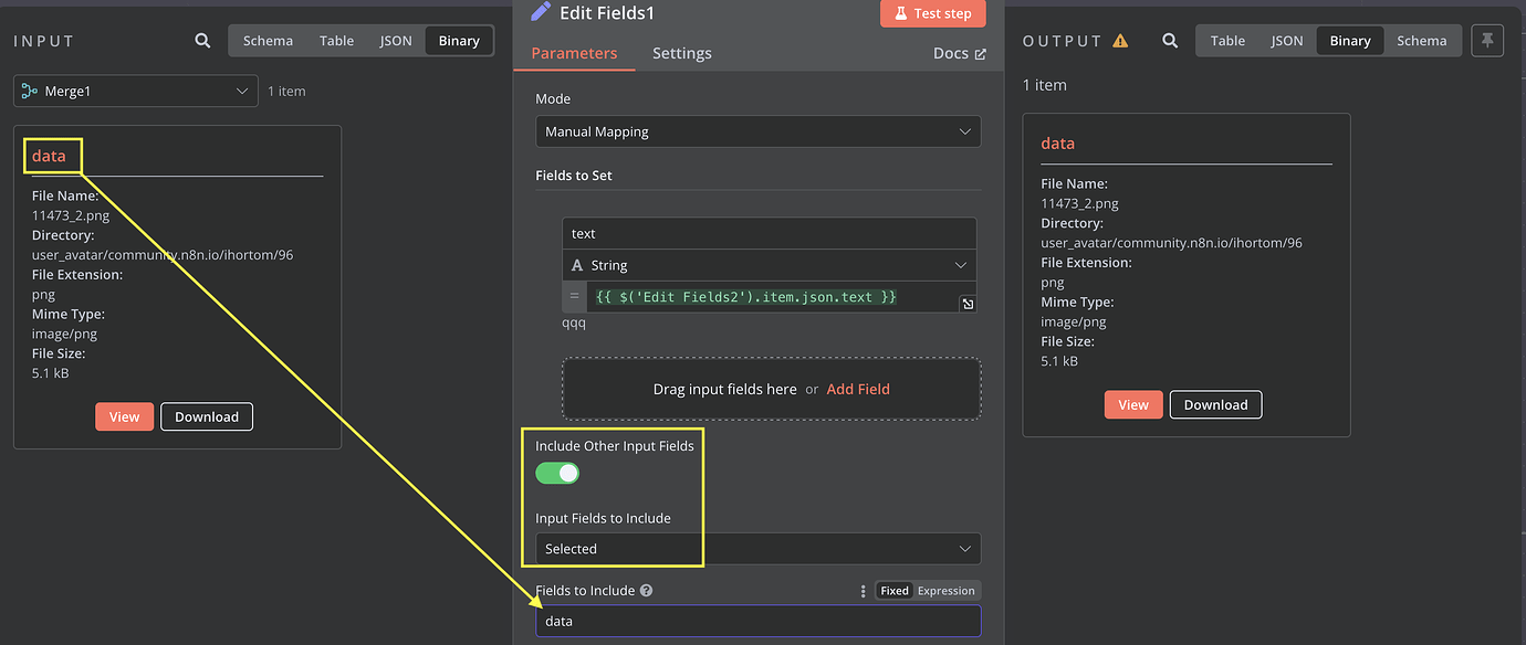How To Get Binary Data From Previous Node And Solve Merge Conflicts Questions N8n Community