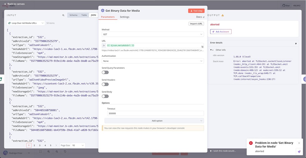 Error In Request Node When Fetching Binary Data For Bulk File Download Questions N8n