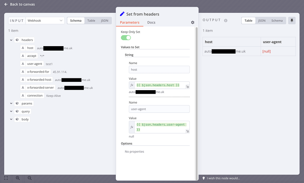 Access to Webhook request header fields from within a Set node ...