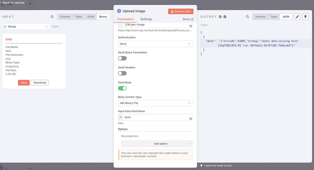 Got stuck on uploading the PNG file - Questions - n8n Community