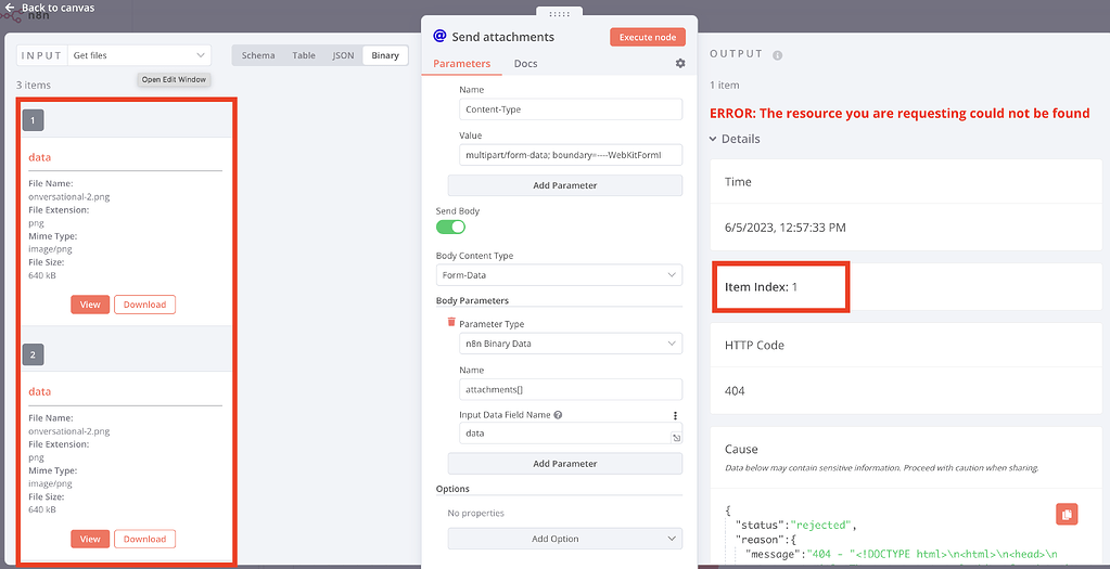 HTTP request sending attachment error in Chatwoot API - Questions - n8n ...