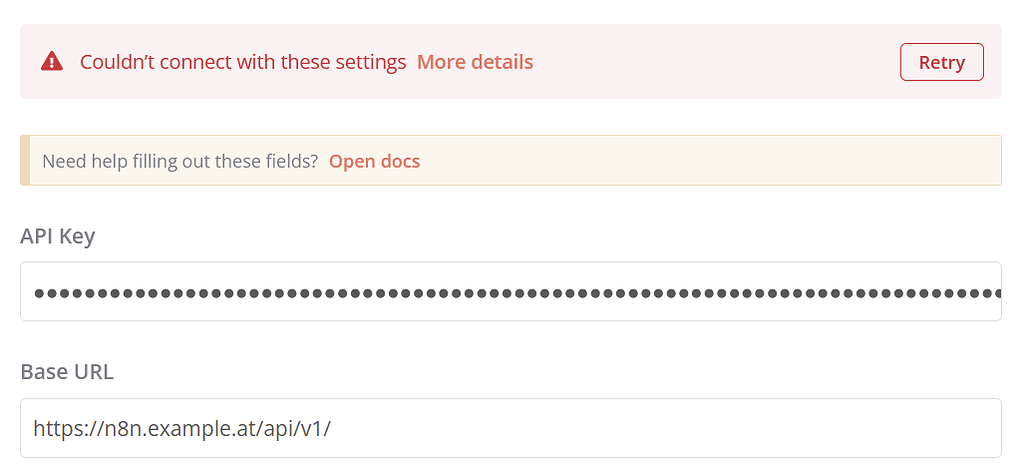 N8n api node cannot connect - Questions - n8n Community