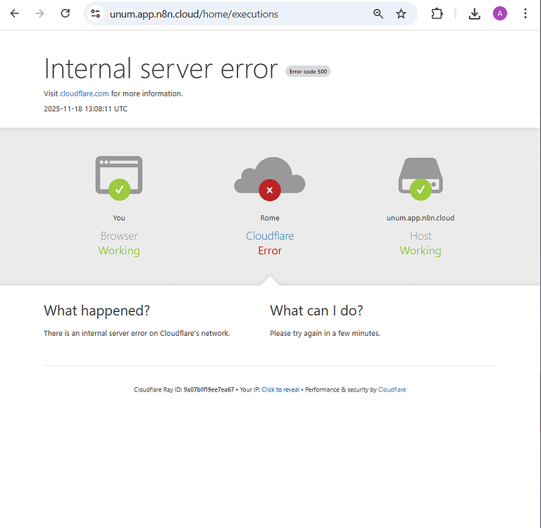 Request failed with status code 500? - Questions - n8n Community