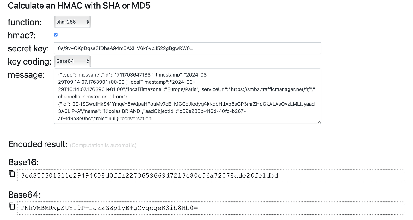 WebHook - MS Teams and HMAC calculation - Questions - n8n