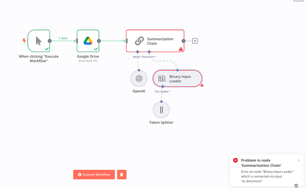 Problem in node 'Summarization Chain' - Questions - n8n Community Problem in node 'Summarization Chain' - Questions - n8n Community