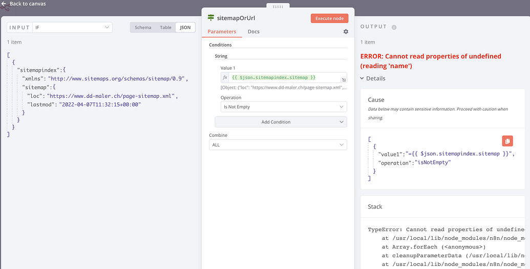 ERROR: Cannot read properties of undefined (reading 'name') - Questions - n8n Community