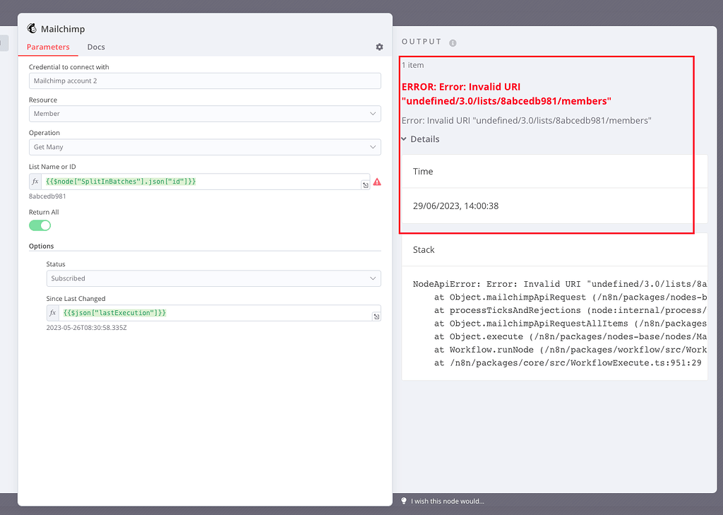 Mailchimp node is not working - Questions - n8n Community