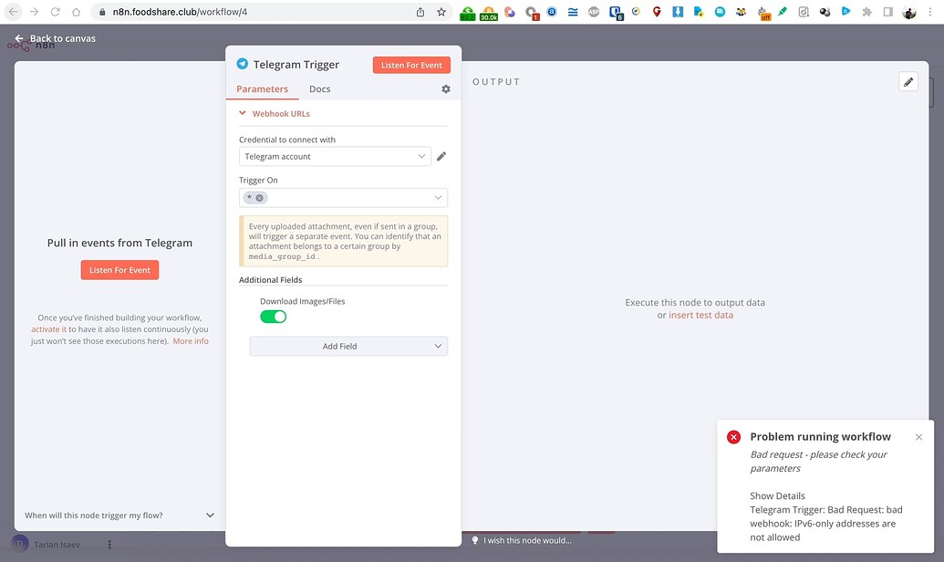 The Telegram trigger isn't triggered - Questions - n8n Community