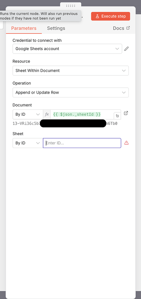Google Sheets Node Sheet Parameter Not Saving - Questions - n8n Community