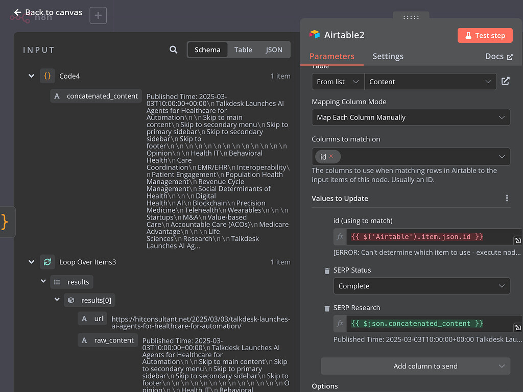 Cant Access Record Id To Update Airtable After Loop Node Questions