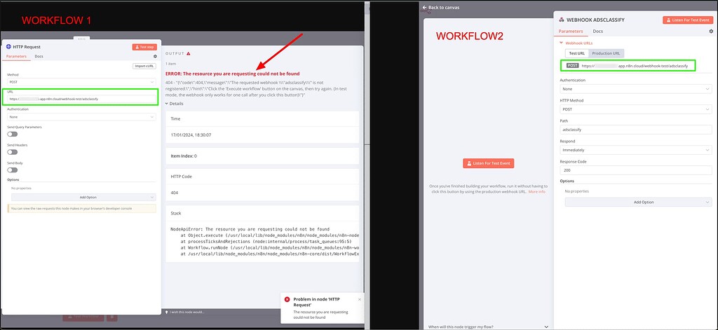 Problems HTTP Request for Webhook [ version n8n@1.24.1 ] - Questions - n8n Community