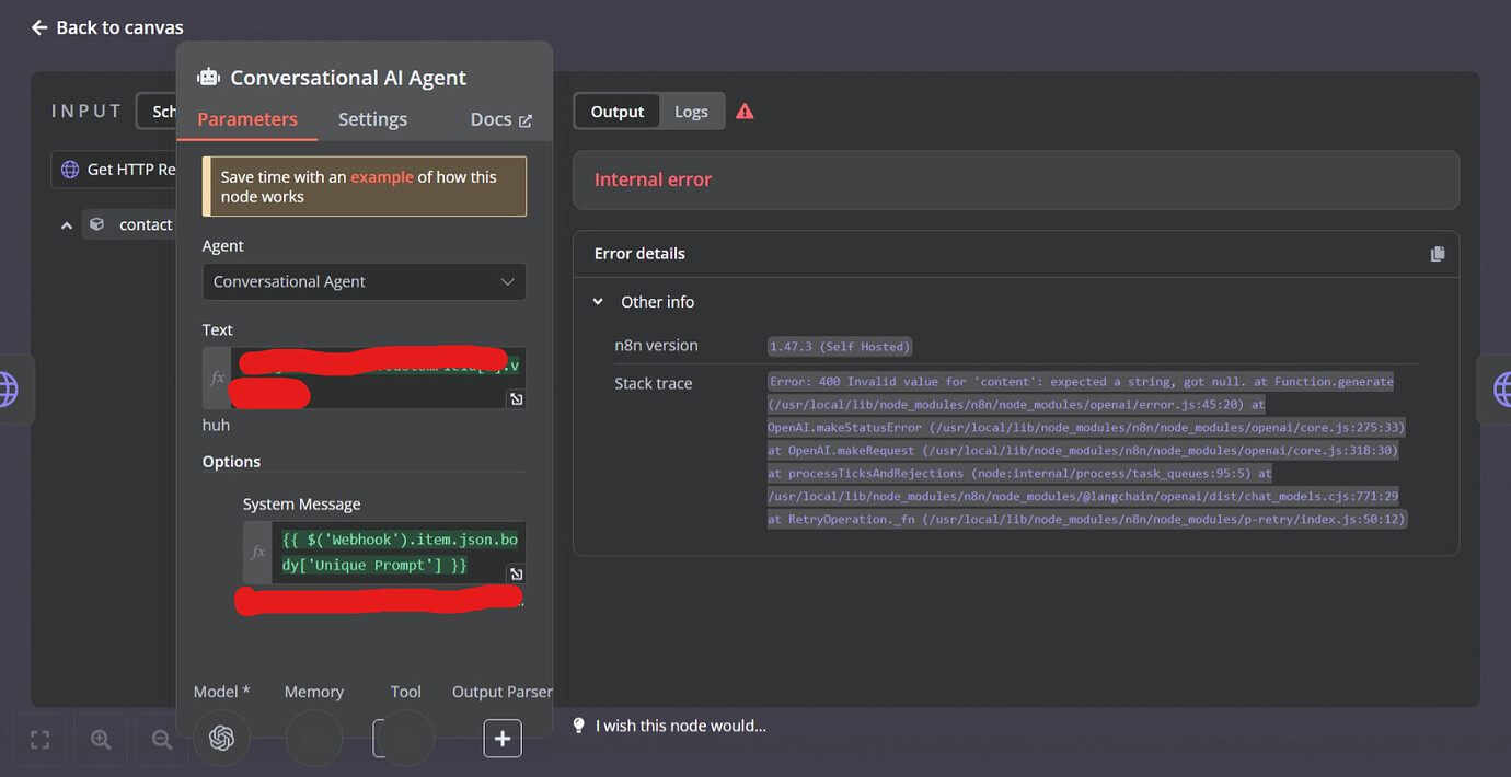 OpenAI node 400 error - Questions - n8n Community