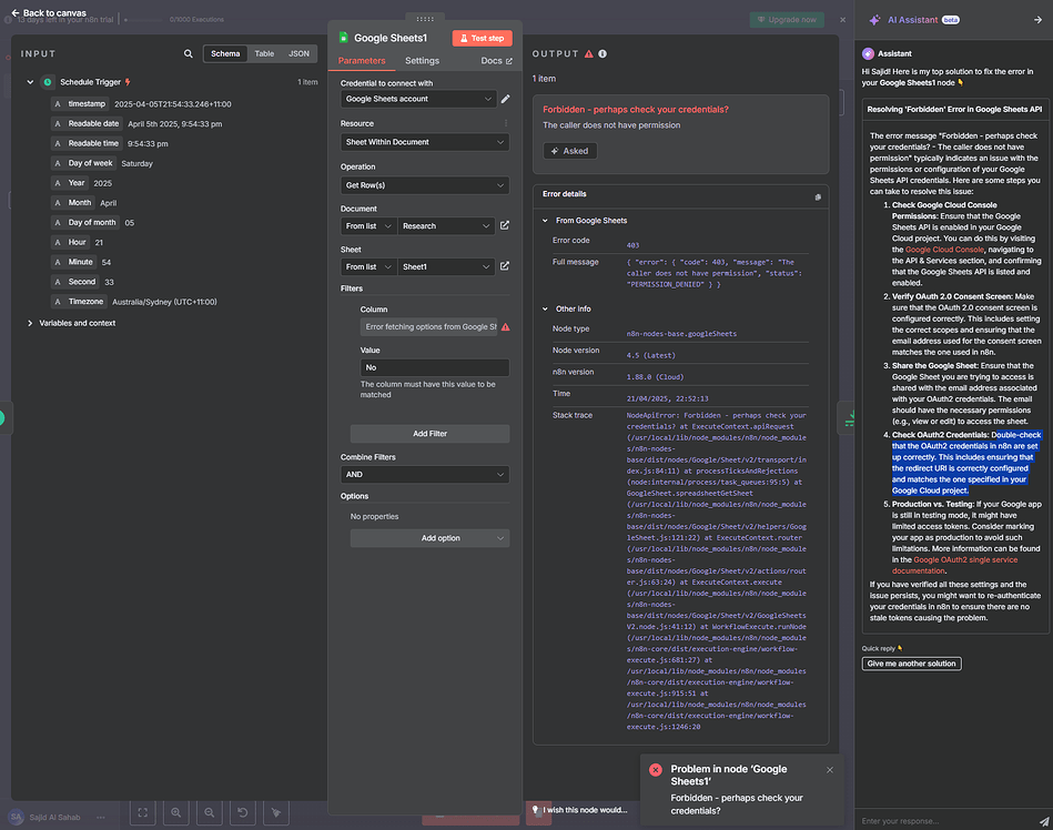 OAuth Redirect URL not showing up - Questions - n8n Community