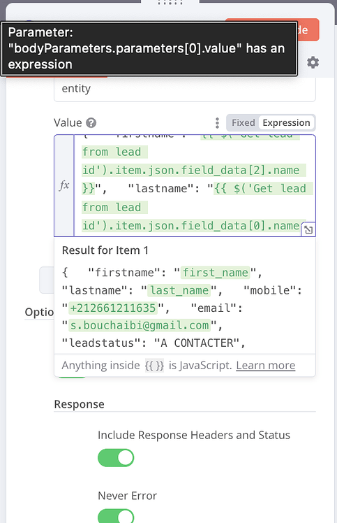 "[ERROR: Can’t get data for expression]" on Set node variable preview when connected to both ...
