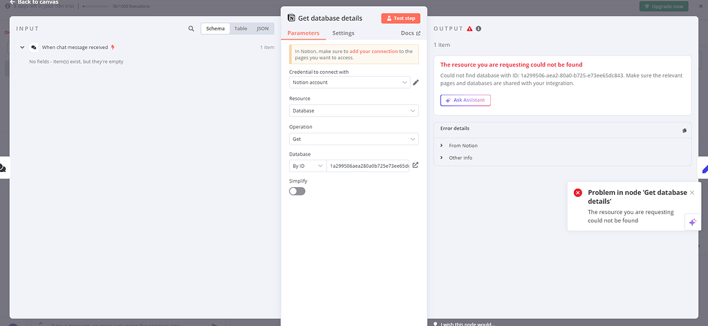 Cannot make a connection to notion database no mather what I try - Questions - n8n Community