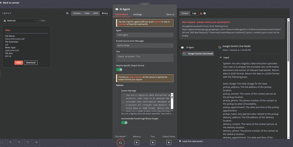 Extract details from pdf using ai agent - Questions - n8n Community