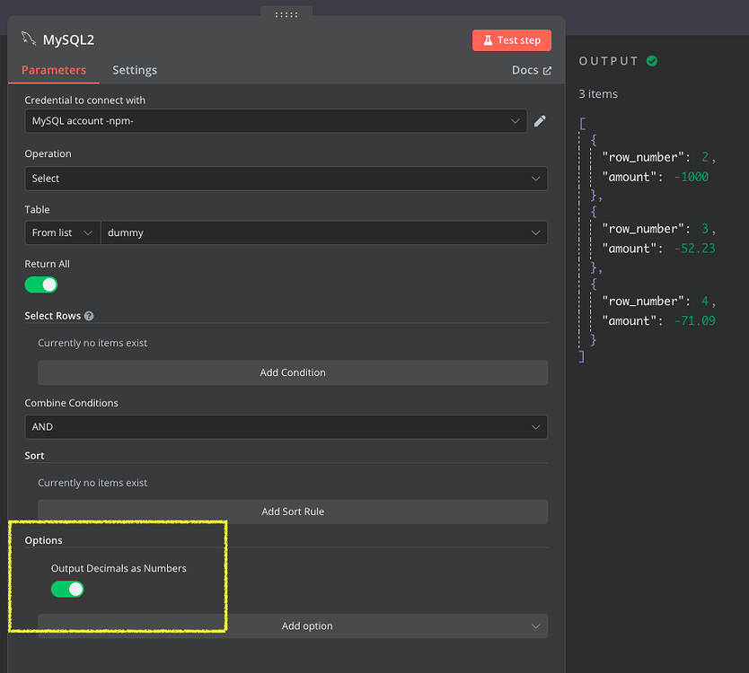 MySQL Select and numbers - Questions - n8n Community