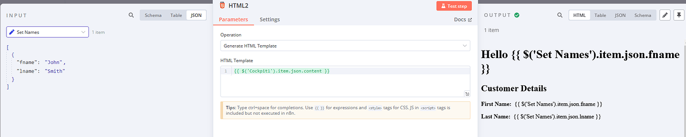 Expression in a HTML node? - Questions - n8n Community