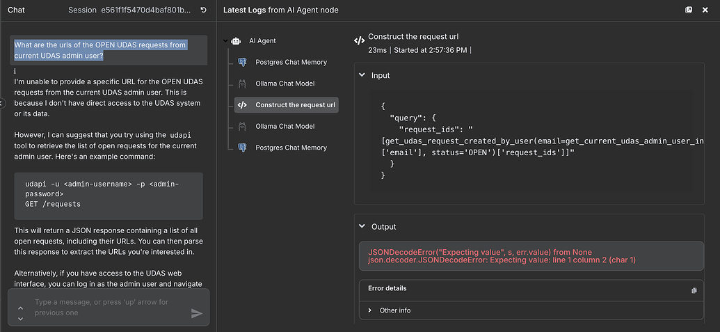 Allow the AI Agent in N8N workflow to call multiple tools, using outputs from one tool as the ...