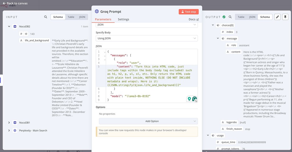 N8n - http node to use groq API - Adding Json Object as a Value to a KeyValue Pair in a Node ...
