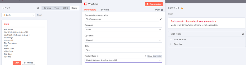 Converting mimetype binary/octet-stream to video/mp4 - Questions - n8n Community