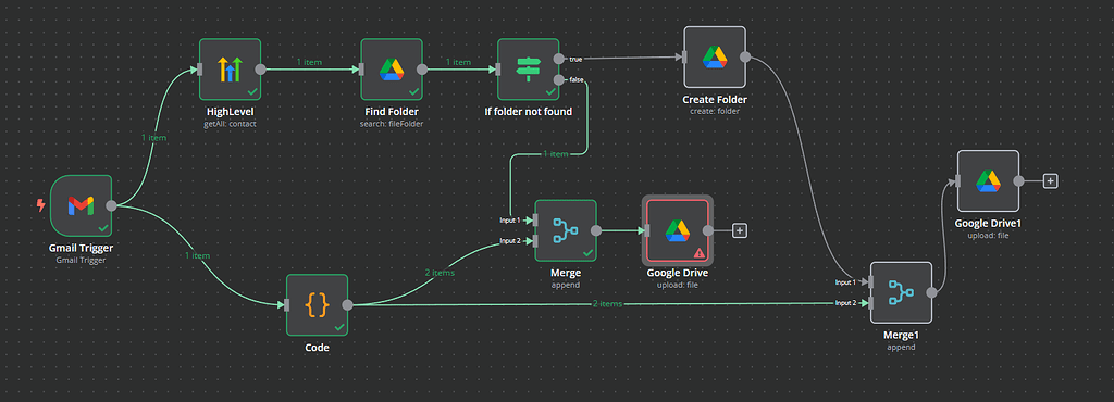 Multiple Binary Attachement to Google Drive via Code & Merge Node - Questions - n8n Community