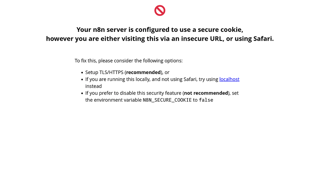 Setting N8N_SECURE_COOKIE=false doesn't work - Questions - n8n Community