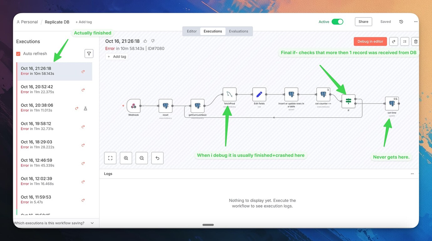 Workflow keeps looping after syncing all records and never exits cycle ...